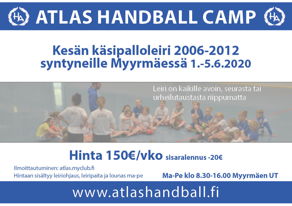 Atlas Handball Camp 1.-5.6.2020 06-12 -syntyneille – Suomen Käsipalloliitto